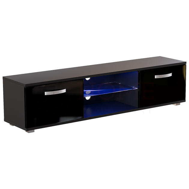 Cosmo 2-Door LED TV Unit, 160cm - Black | Home Discount Ltd
